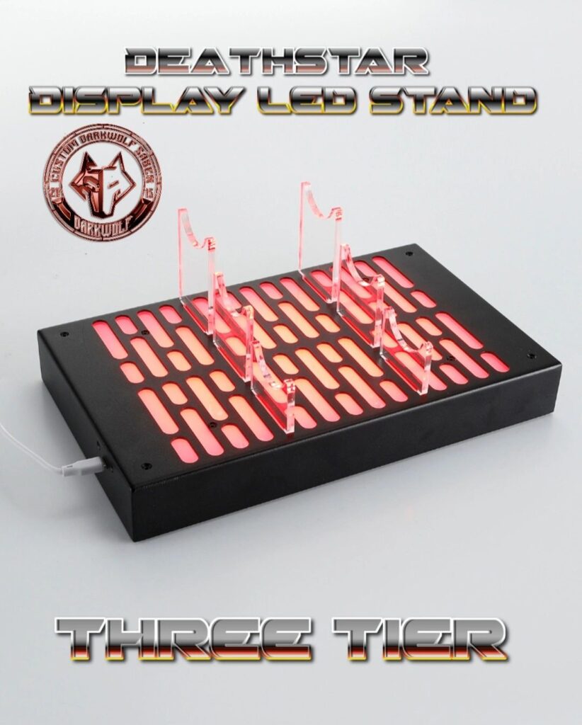 Deathstar RGB LED Lightsaber Display Stand – 3-Tier Holder